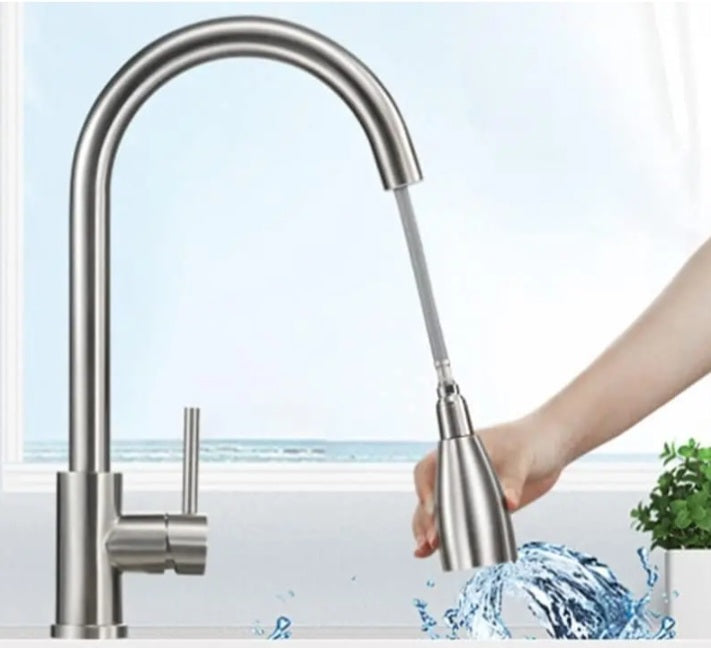 Kitchen Sink Mixer Taps Pull Out Spout Spray Single Lever - Chrome ...