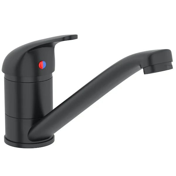 Single Lever Kitchen Sink Mixer Tap With Swivel Spout - Black ...