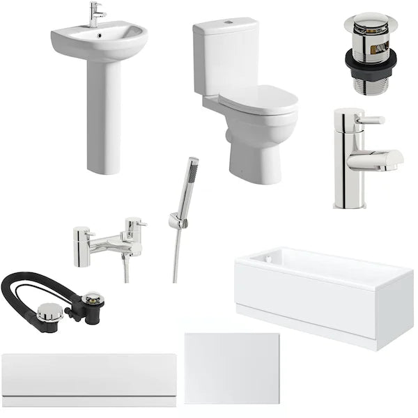 Complete Full Bathroom Suite With Bath, Toilet, Basin & Taps - Multipl ...